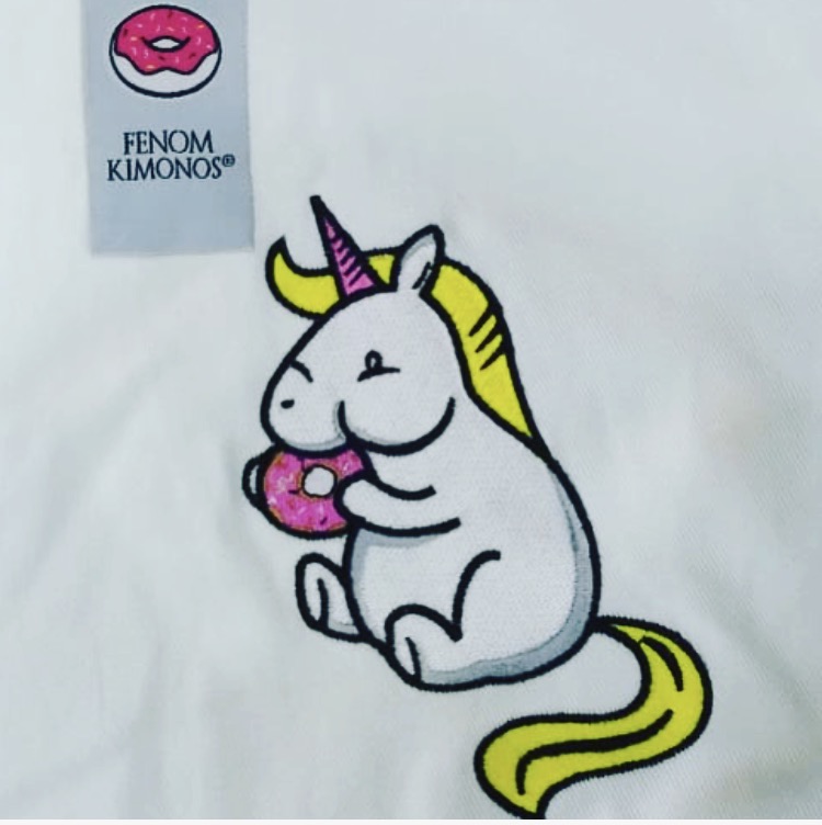 Unicorn and Donuts Gi in White Pearl Weave Plus | BJJ For Women